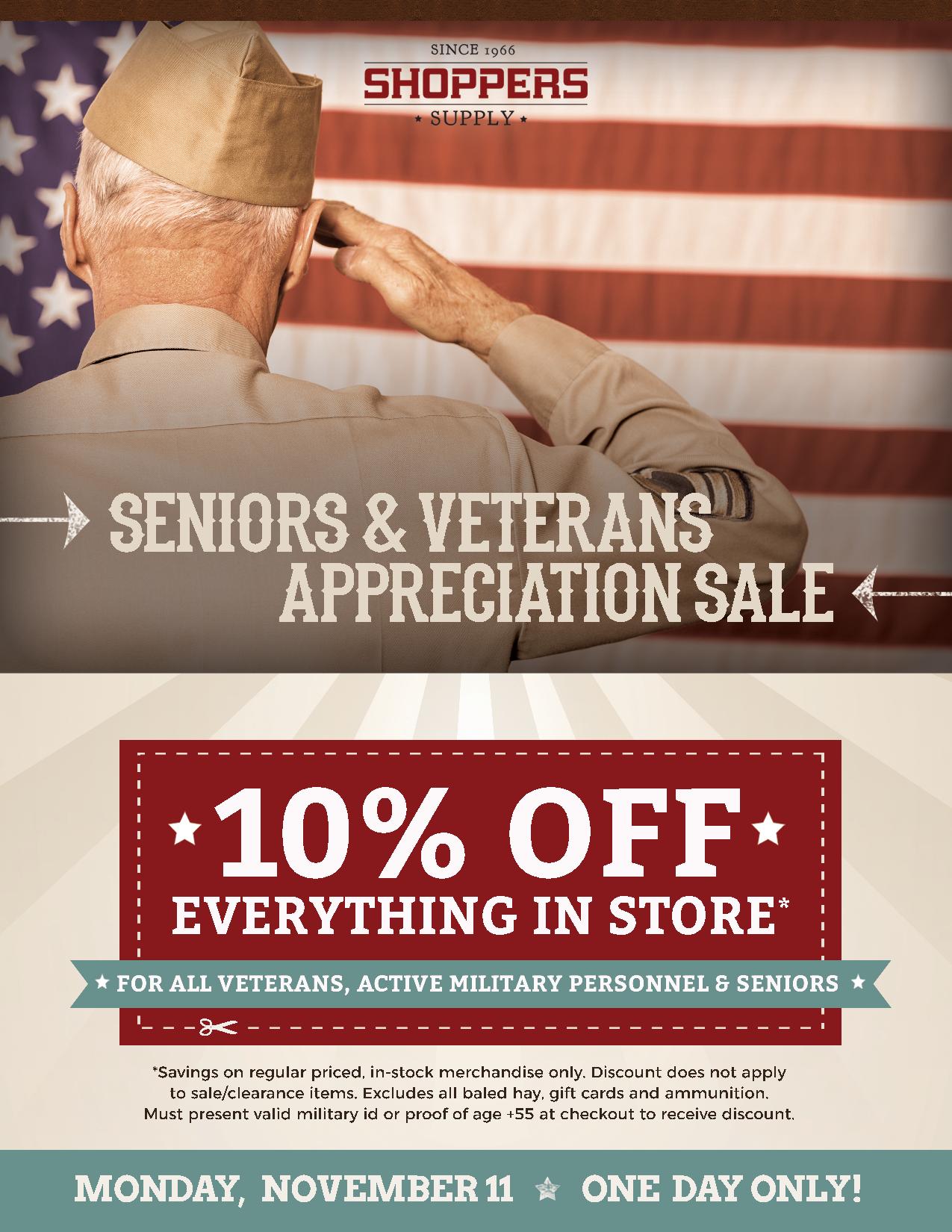 Seniors & Veterans Appreciation Sale - Shoppers Supply